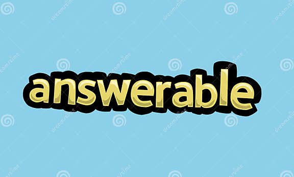 ANSWERABLE Writing Vector Design on a Blue Background Stock Vector ...