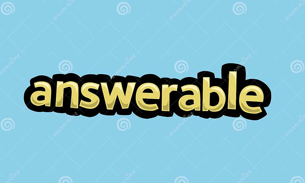 ANSWERABLE Writing Vector Design on a Blue Background Stock Vector ...