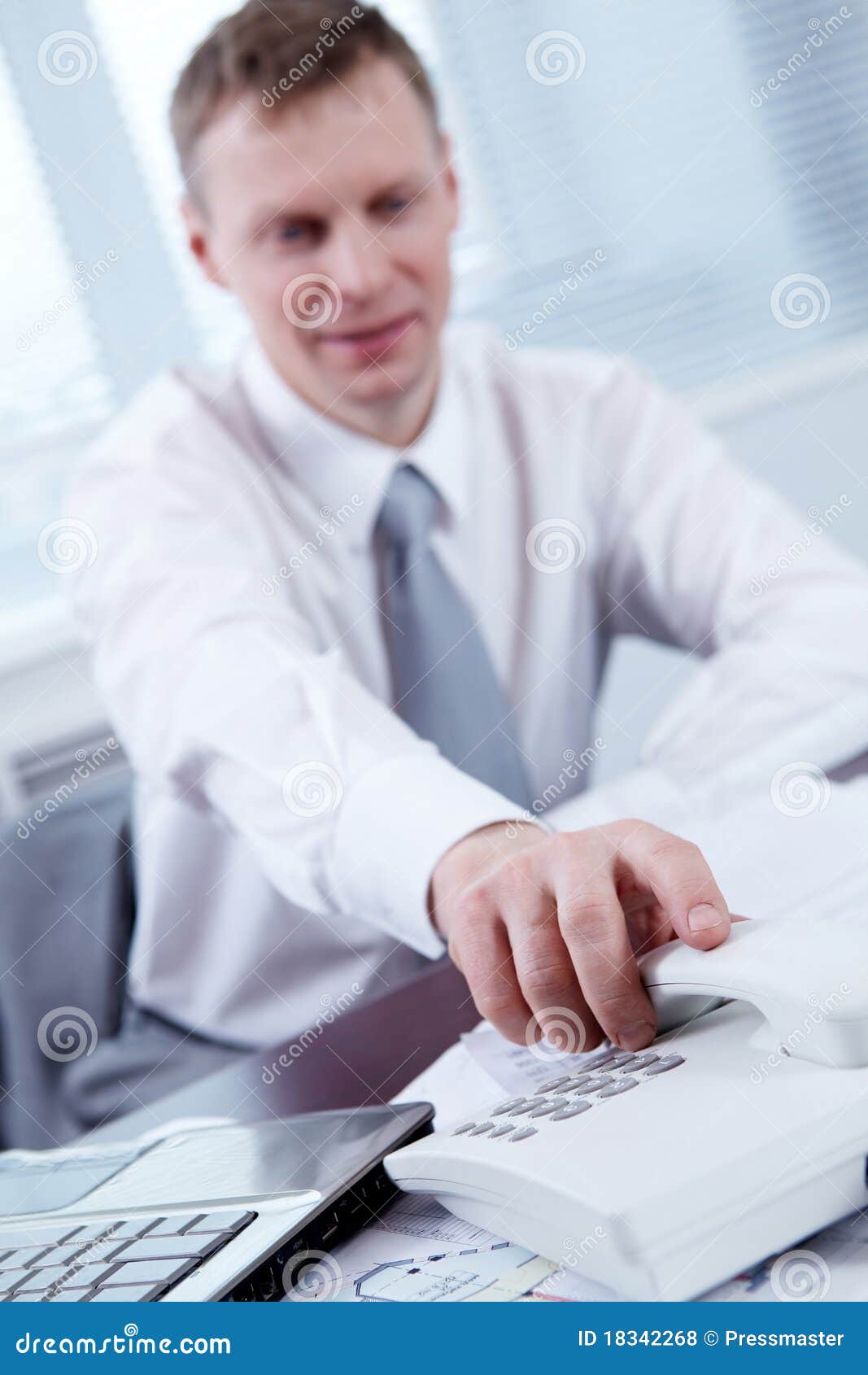 Answering the call stock photo. Image of caucasian, executive - 18342268