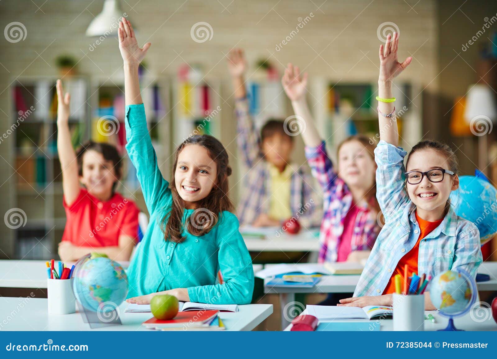Answering stock photo. Image of girl, smiling, schoolgirl - 72385044 Answering stock photo. Image of girl, smiling, schoolgirl - 72385044
