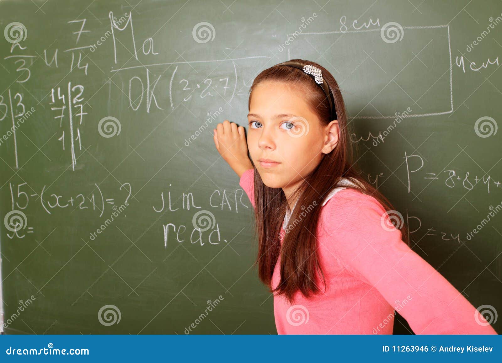 Answering girl stock photo. Image of classroom, primary - 11263946