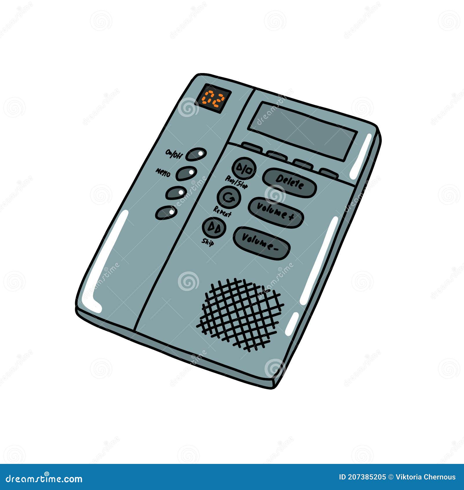 Answering Machine Doodle Icon, Vector Line Illustration Stock ...