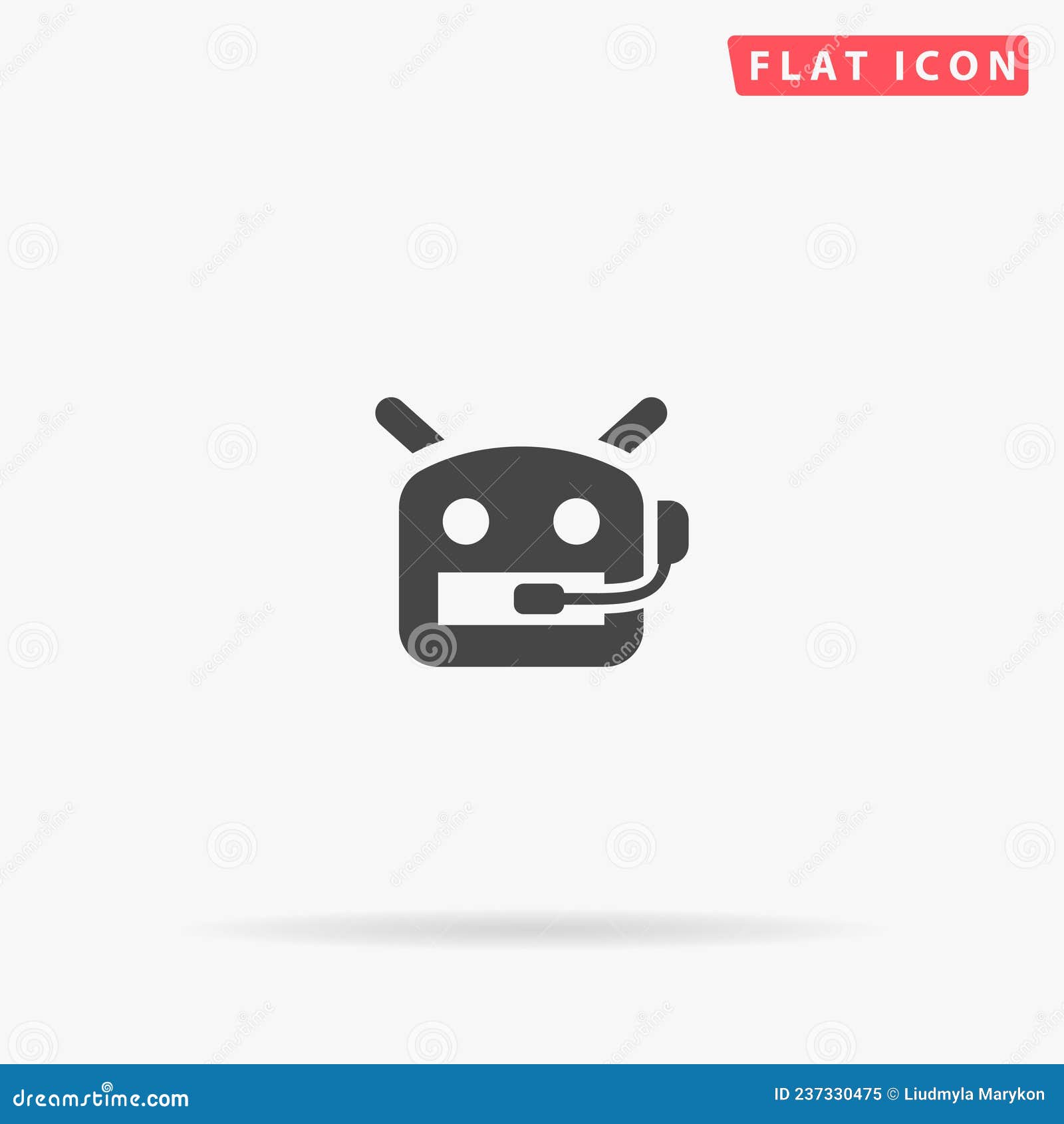 Answering Machine Flat Vector Icon Stock Vector - Illustration of ...