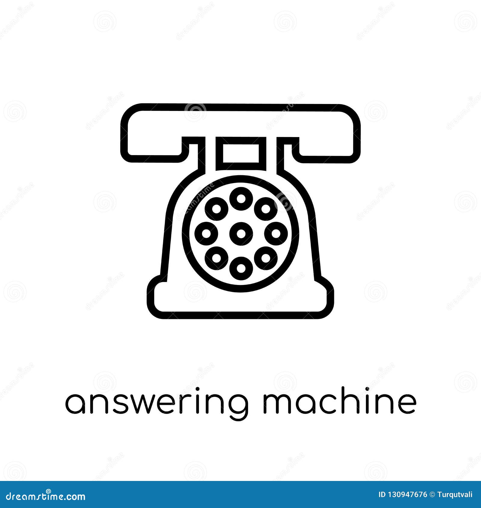 Answering Machine Icon. Trendy Modern Flat Linear Vector Answering ...