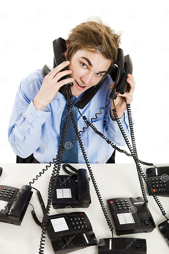 Answering Multiple Calls at the Same Time Stock Image - Image of ...