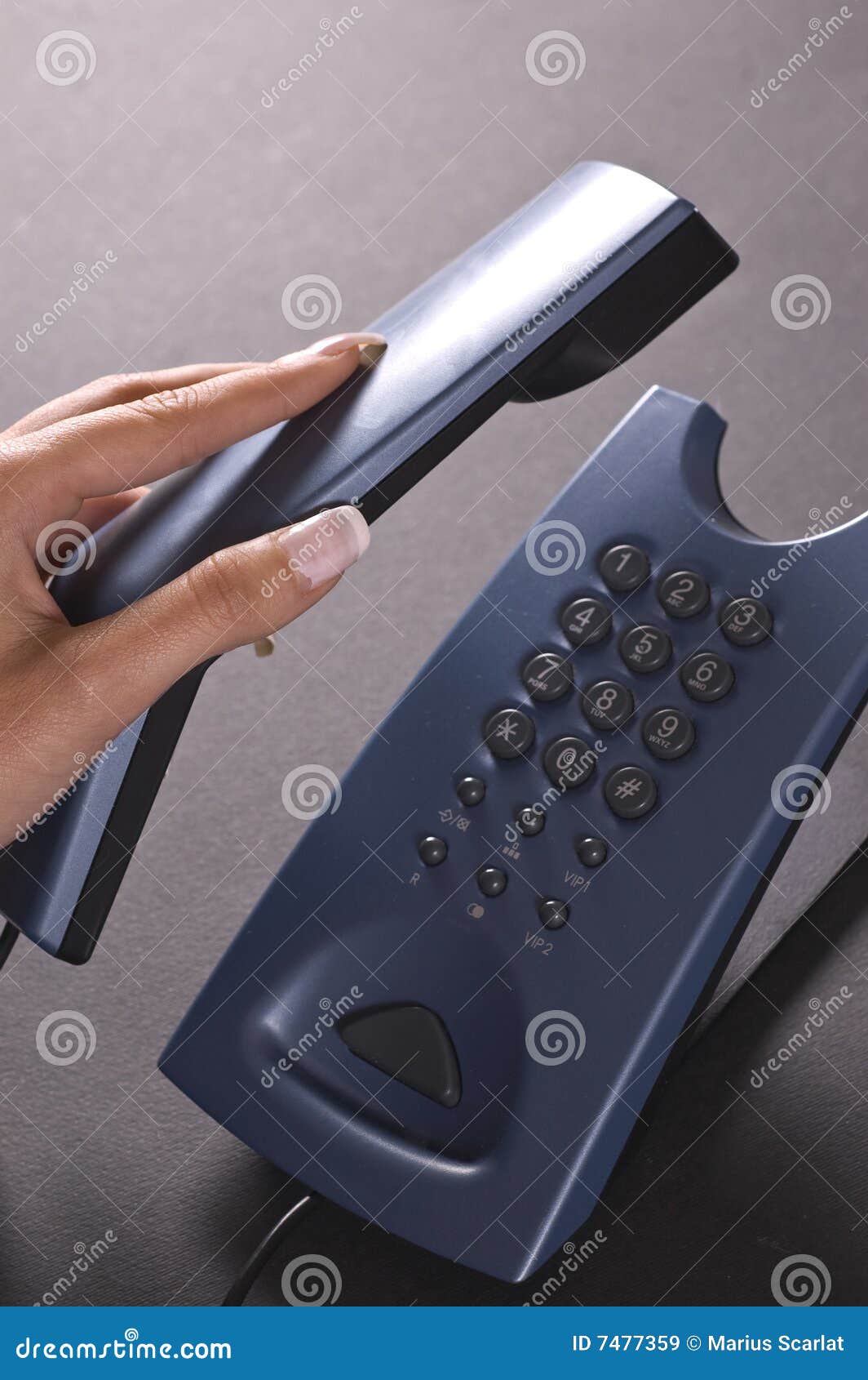 Answering phone stock image. Image of receiver, business - 7477359