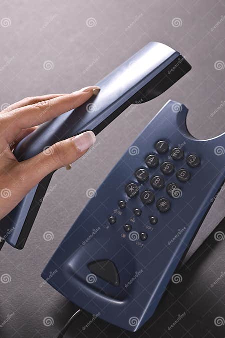 Answering phone stock image. Image of receiver, business - 7477359