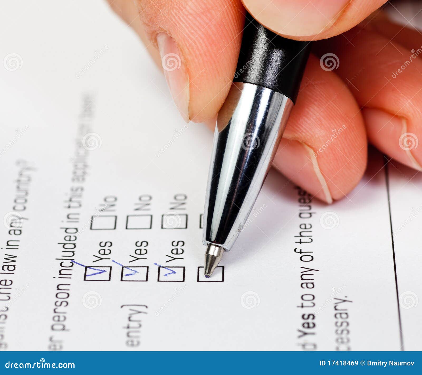 Answering survey stock image. Image of checkmark, ballpoint - 17418469