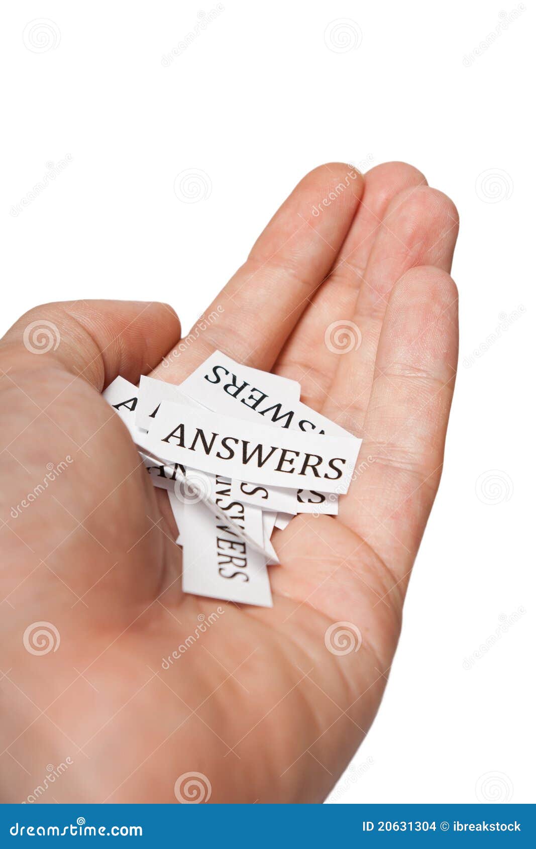 Answers in hand stock photo. Image of hand, holding, answers - 20631304
