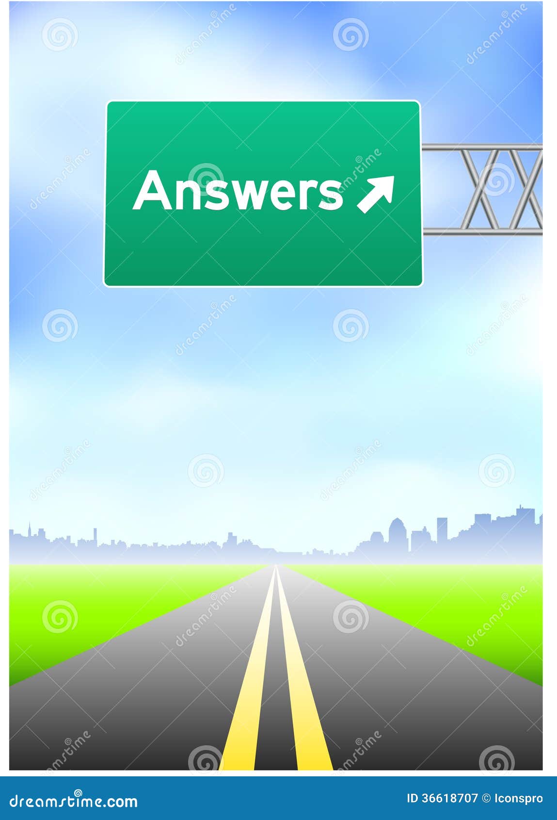 Answers Highway Sign stock illustration. Illustration of direction ...
