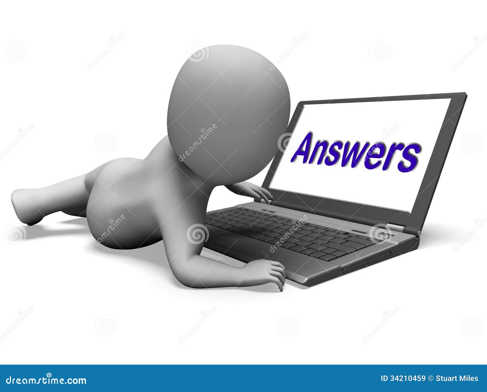 Answers Laptop Shows Faqs Answer and Help Online Stock Illustration ...