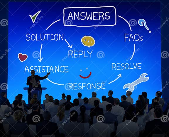 Answers Solution Response Question Solving Concept Stock Illustration ...