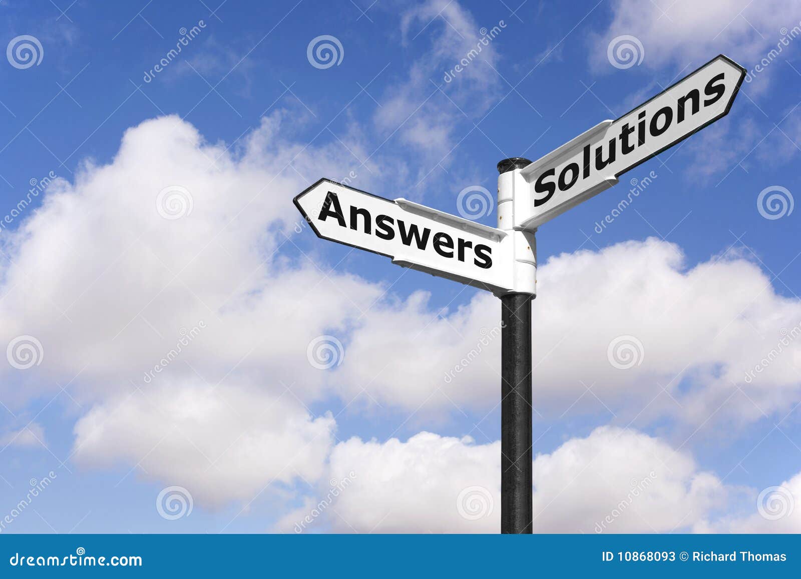 Answers and Solutions Signpost Stock Image - Image of sign, concept ...