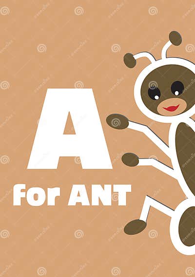 A for the Ant, Alphabet for the Children Stock Vector - Illustration of ...