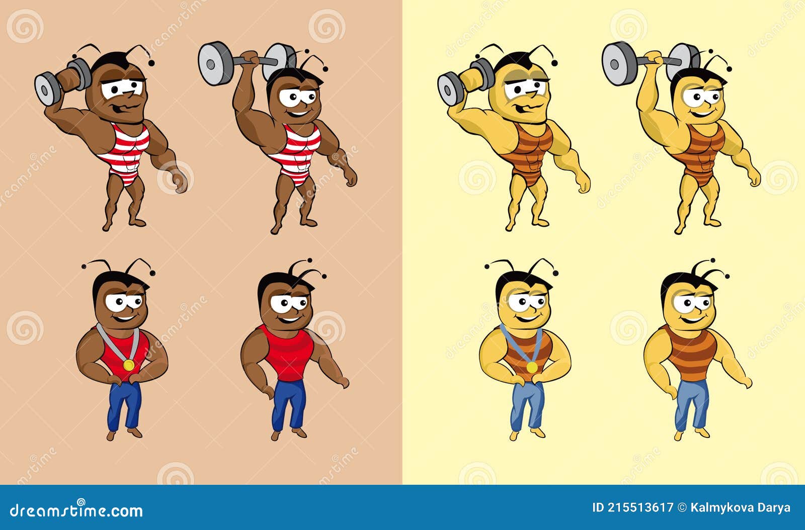 Ant Bodybuilder. Illustration Stock Vector - Illustration of exercise ...