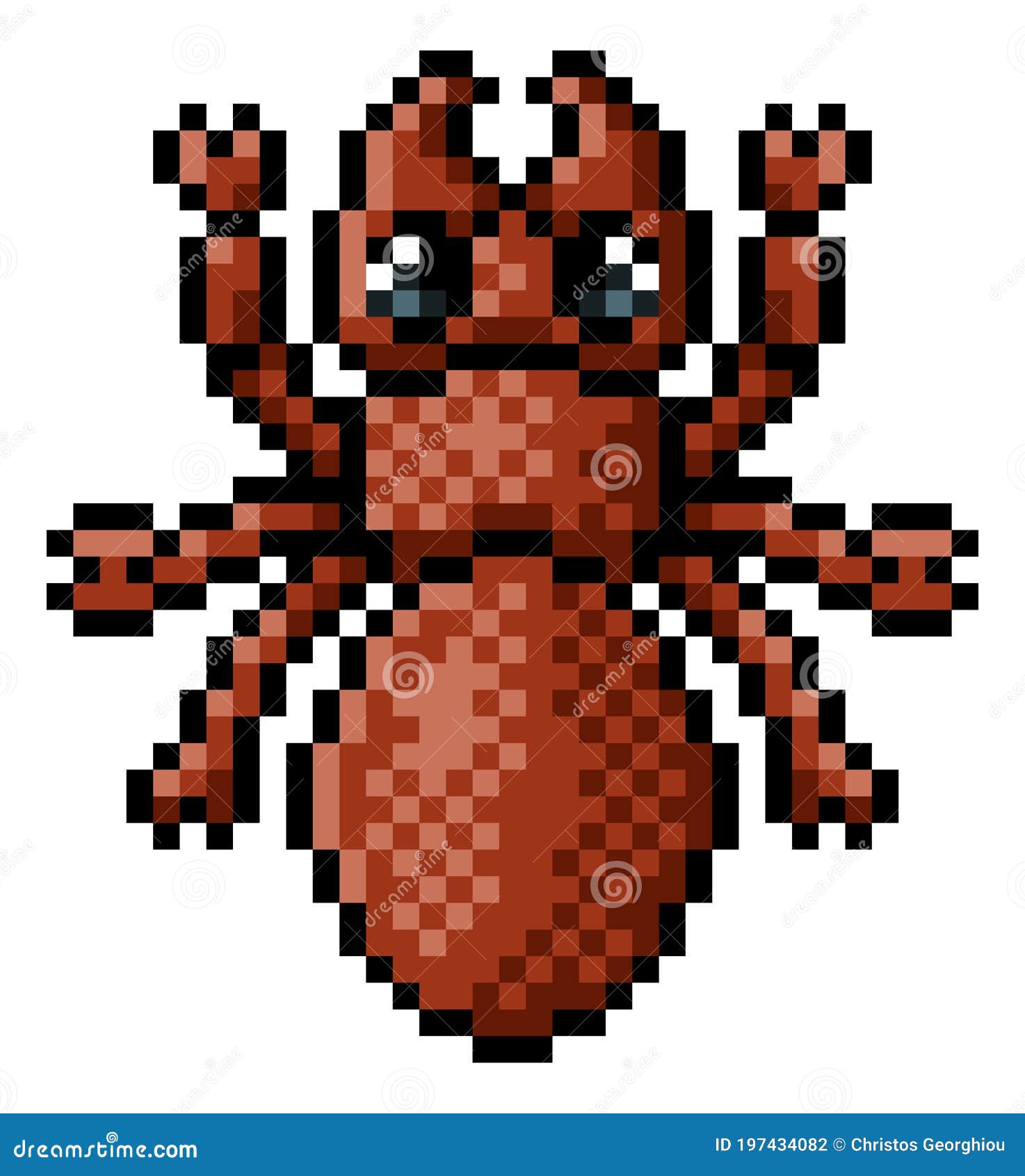 Ant Bug Insect Pixel Art Video Game 8 Bit Icon Vector Illustration ...