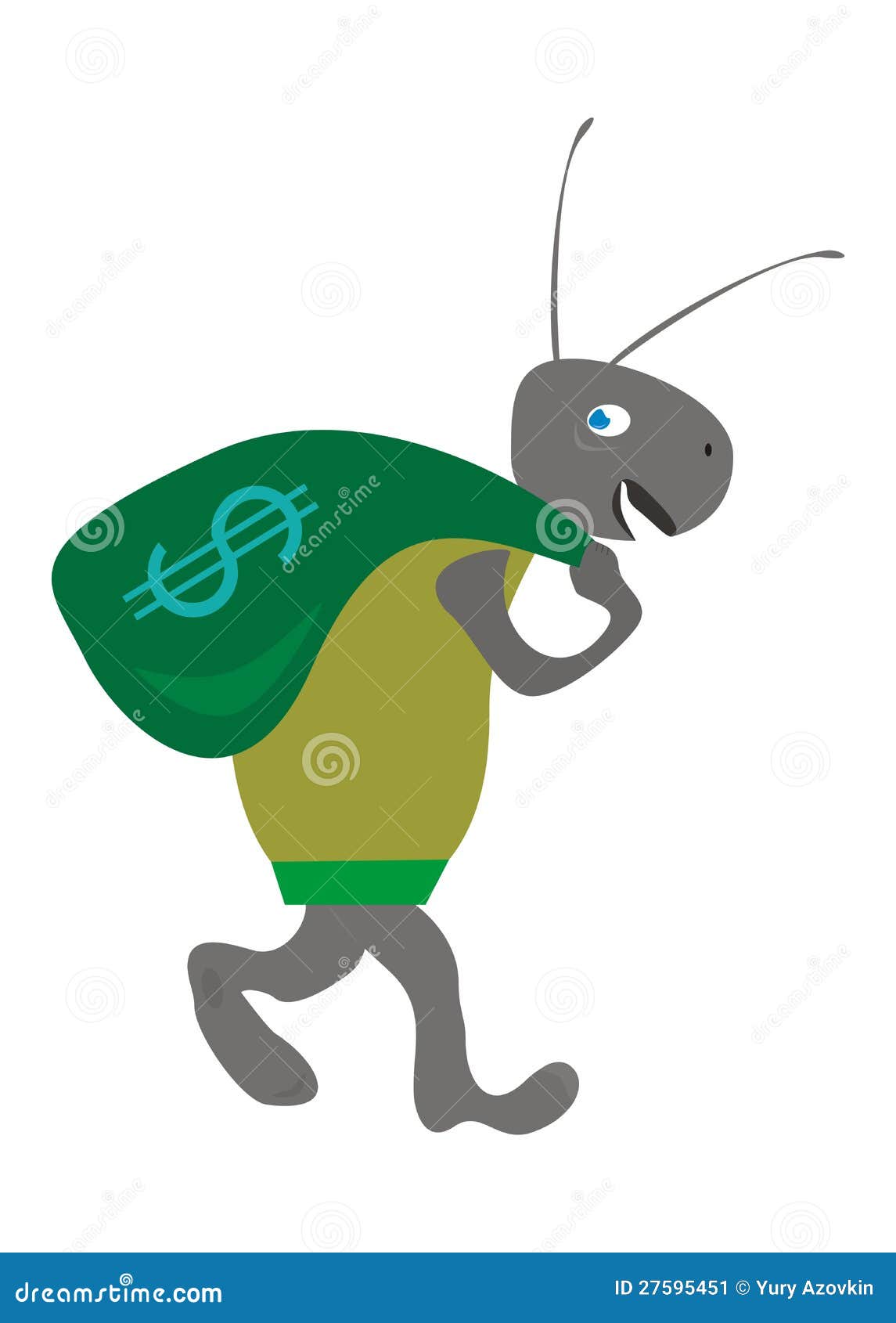 Ant Carries a Bag with Money. Stock Vector - Illustration of bear, sack ...