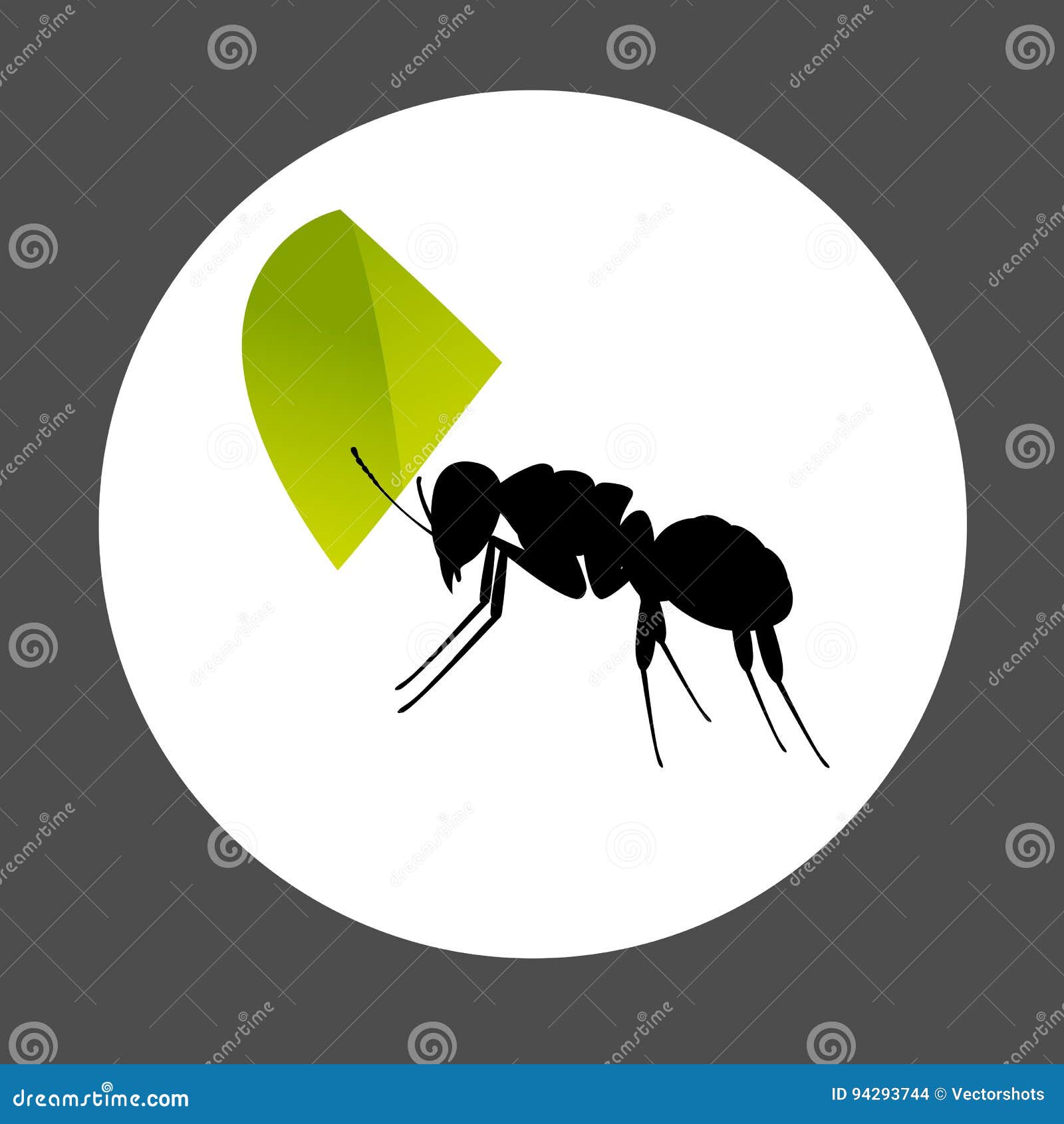 Ant Carrying a Leaf Element Stock Vector - Illustration of flat, fire ...