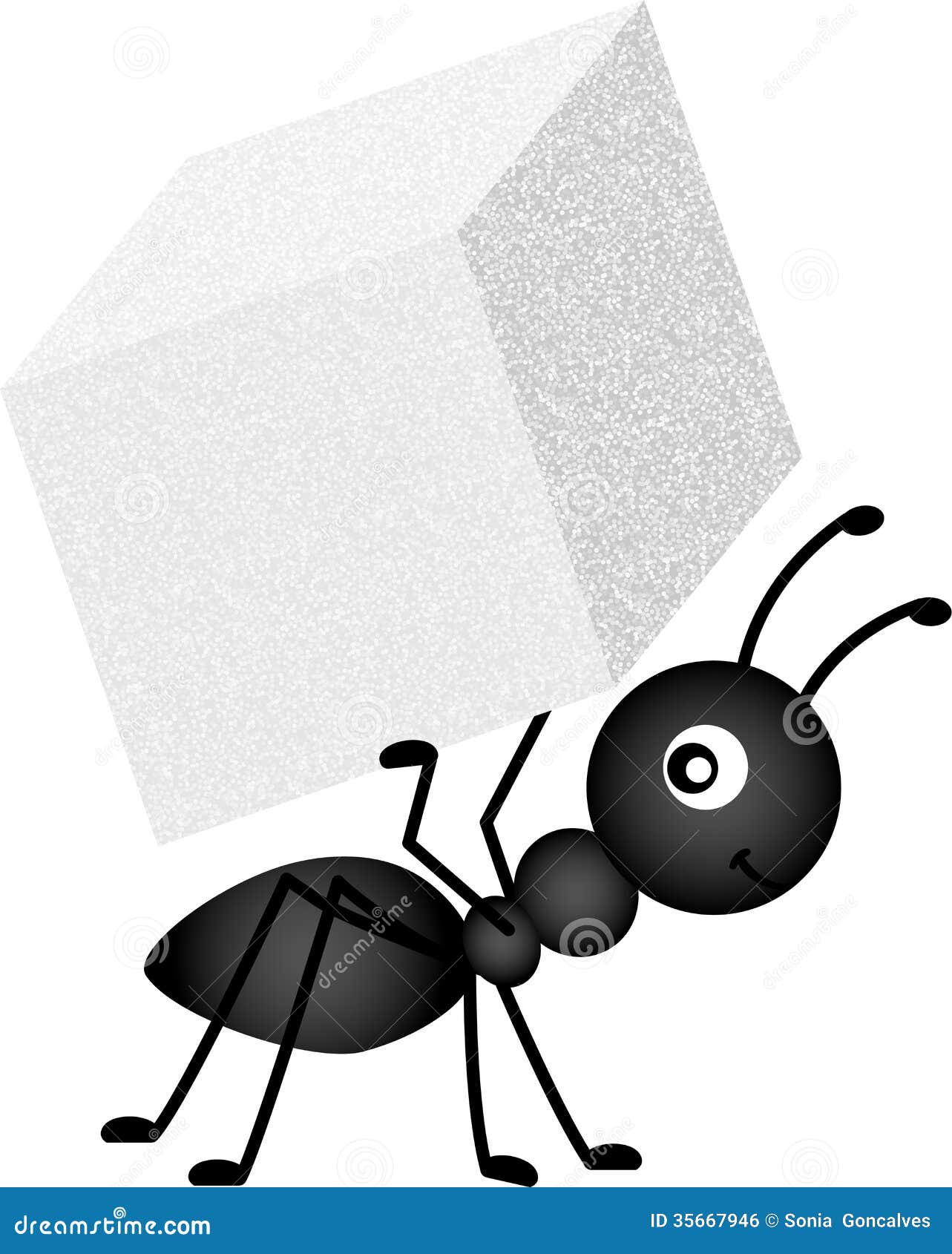 Ant Carrying Sugar Cube stock vector. Illustration of insect - 35667946