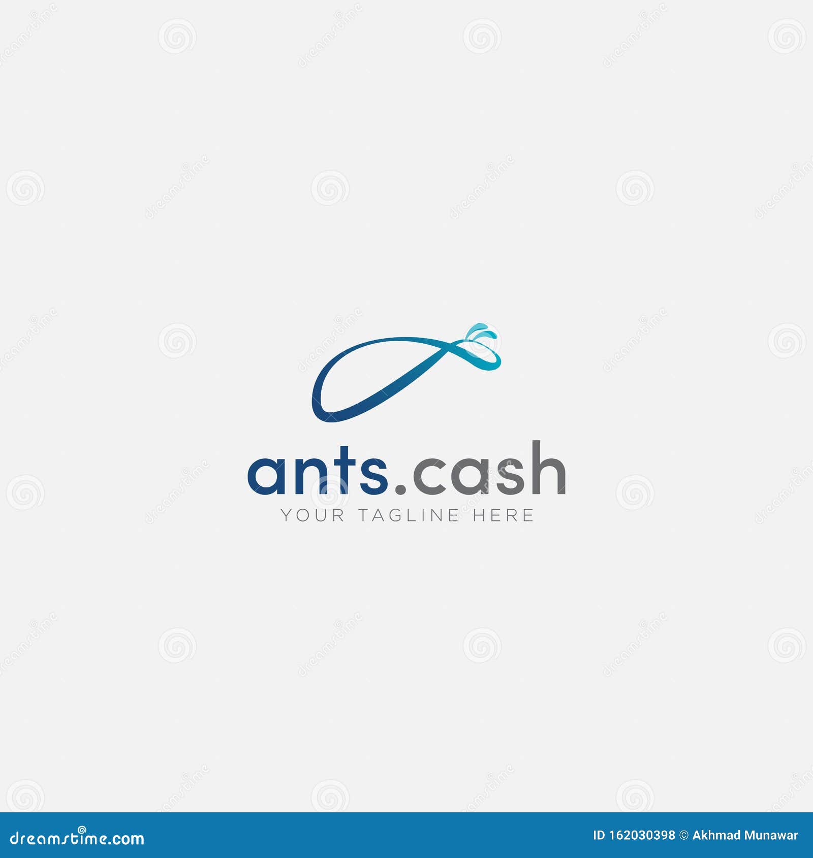 Simple Ant Cash Logo Design with Line Art Abstract Stock Vector ...
