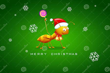 Ant celebrating Christmas stock vector. Illustration of blank - 22148417
