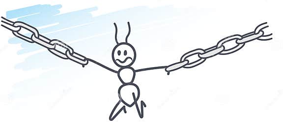 Ant and chain stock vector. Illustration of connection - 85163379