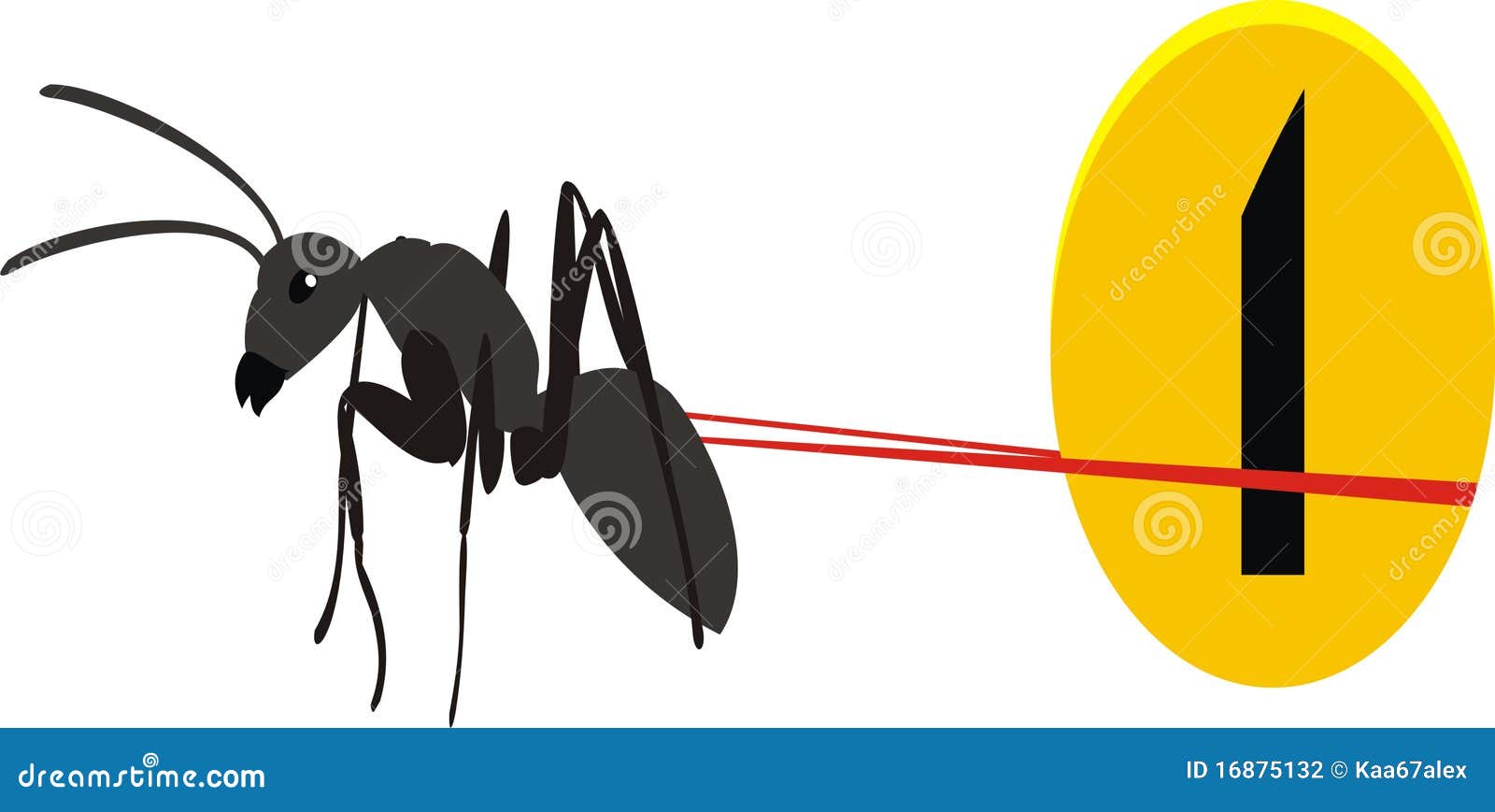 Ant and a coin stock vector. Illustration of black, gold - 16875132