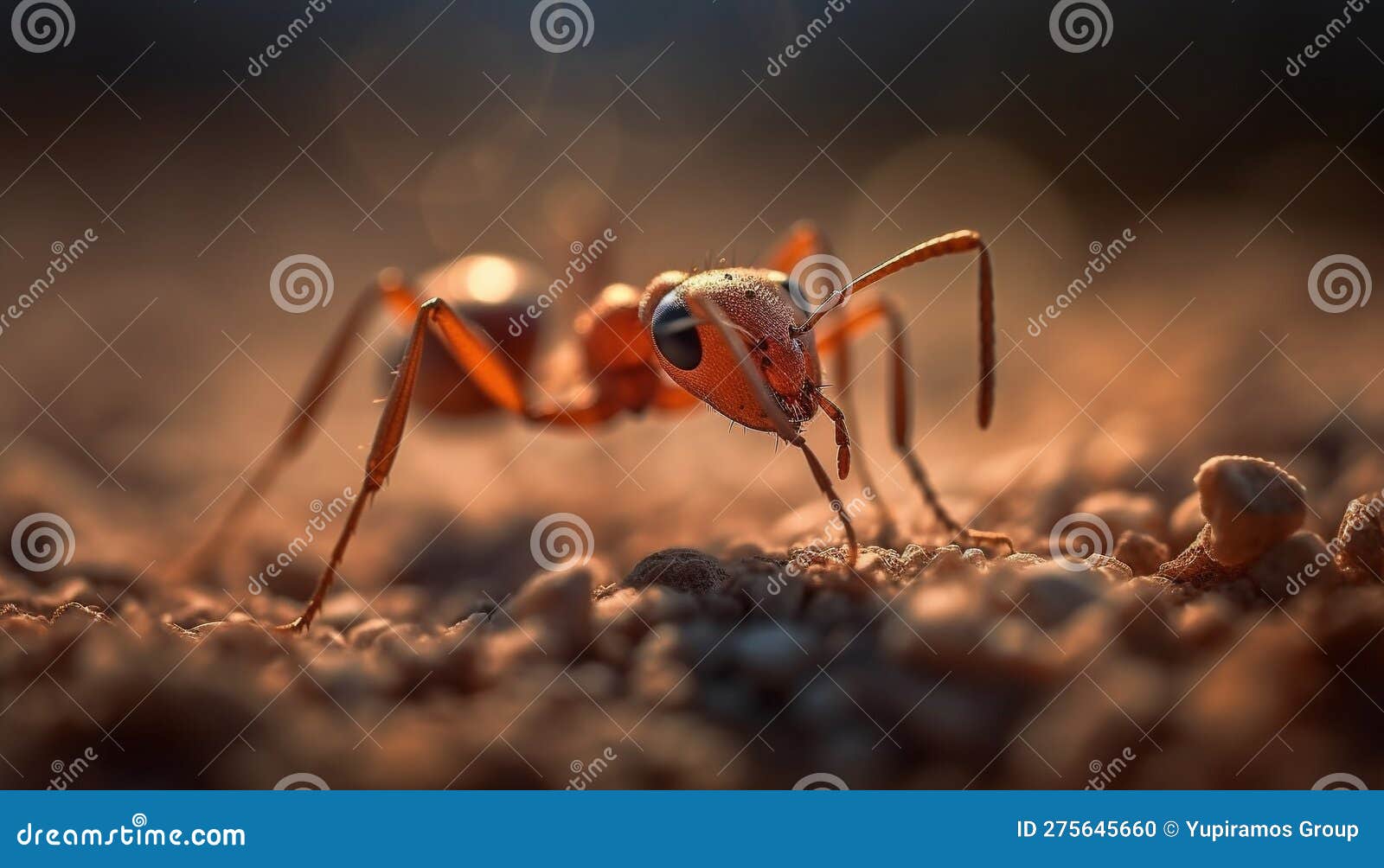Ant Colony Crawls on Tree Branch at Sunset Generated by AI Stock ...