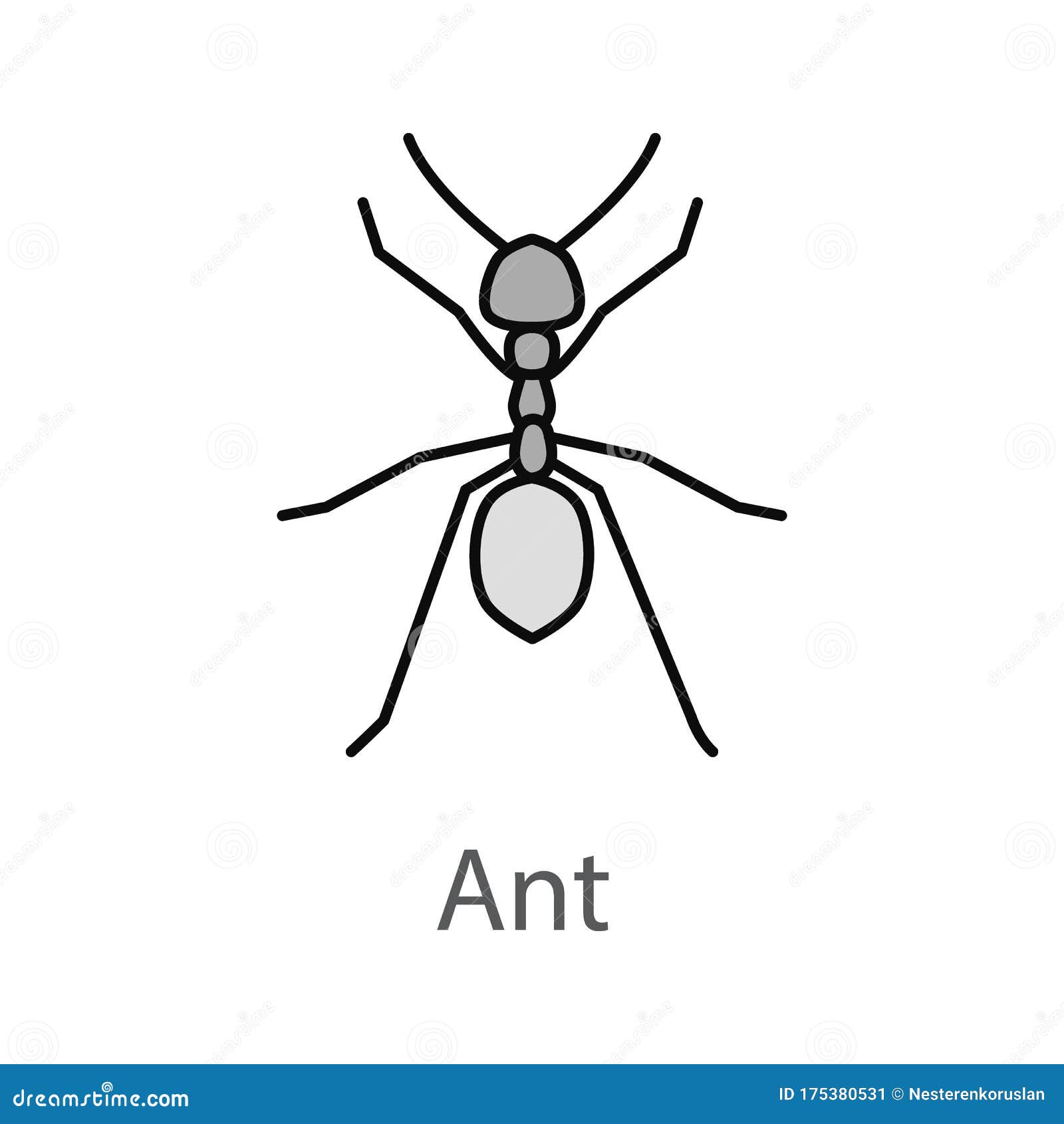 Ant color icon stock vector. Illustration of entomology - 175380531