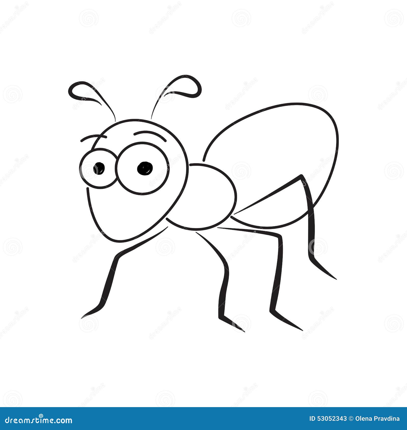 Ant stock vector. Illustration of isolated, drawing, insect - 53052343