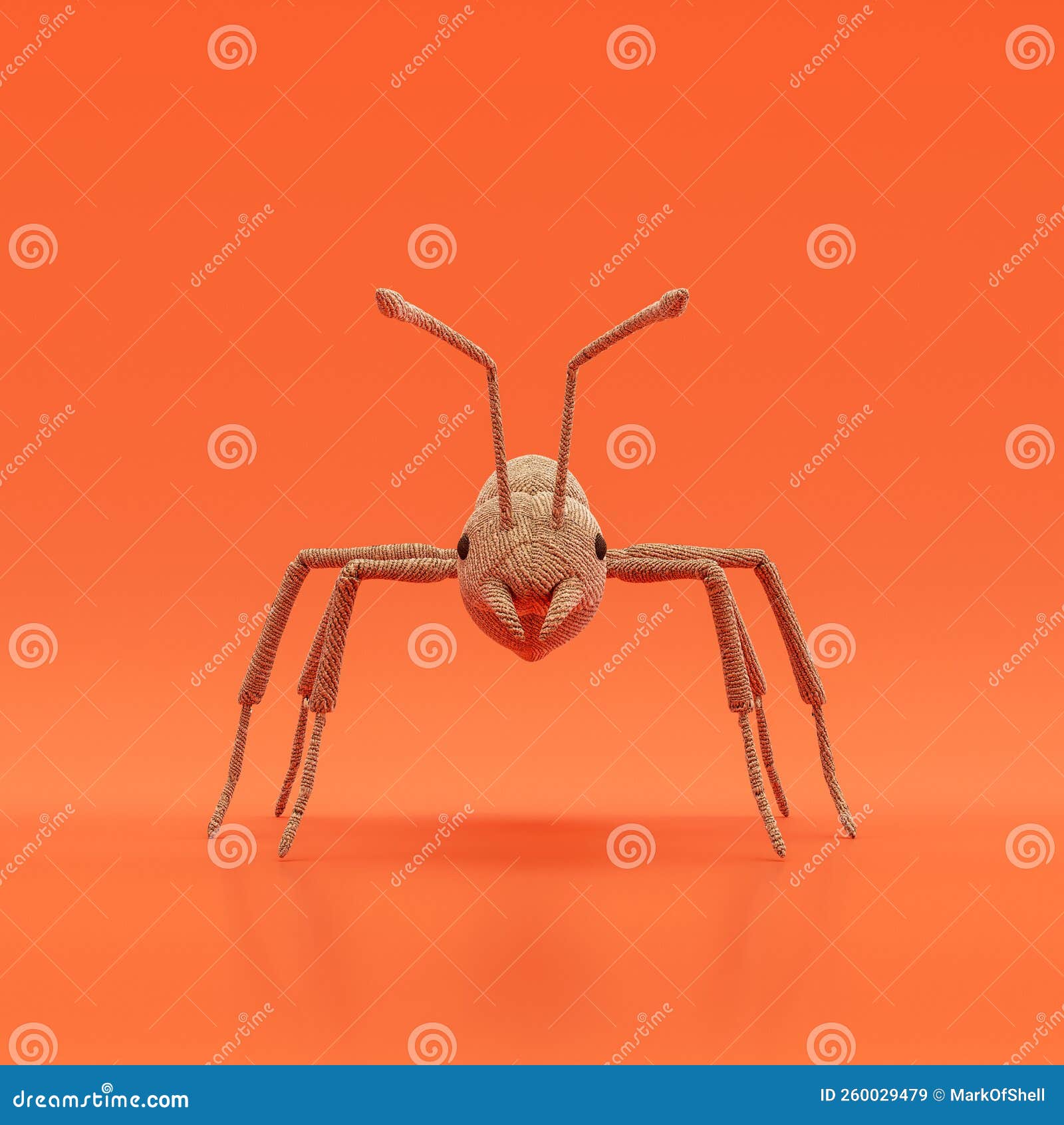 Ant Doll, Stuffed Insect Made of Fabric Single Varmint from Front View ...