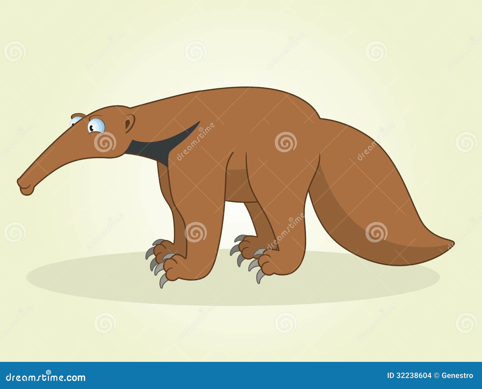 Ant eater stock vector. Illustration of happy, brown - 32238604