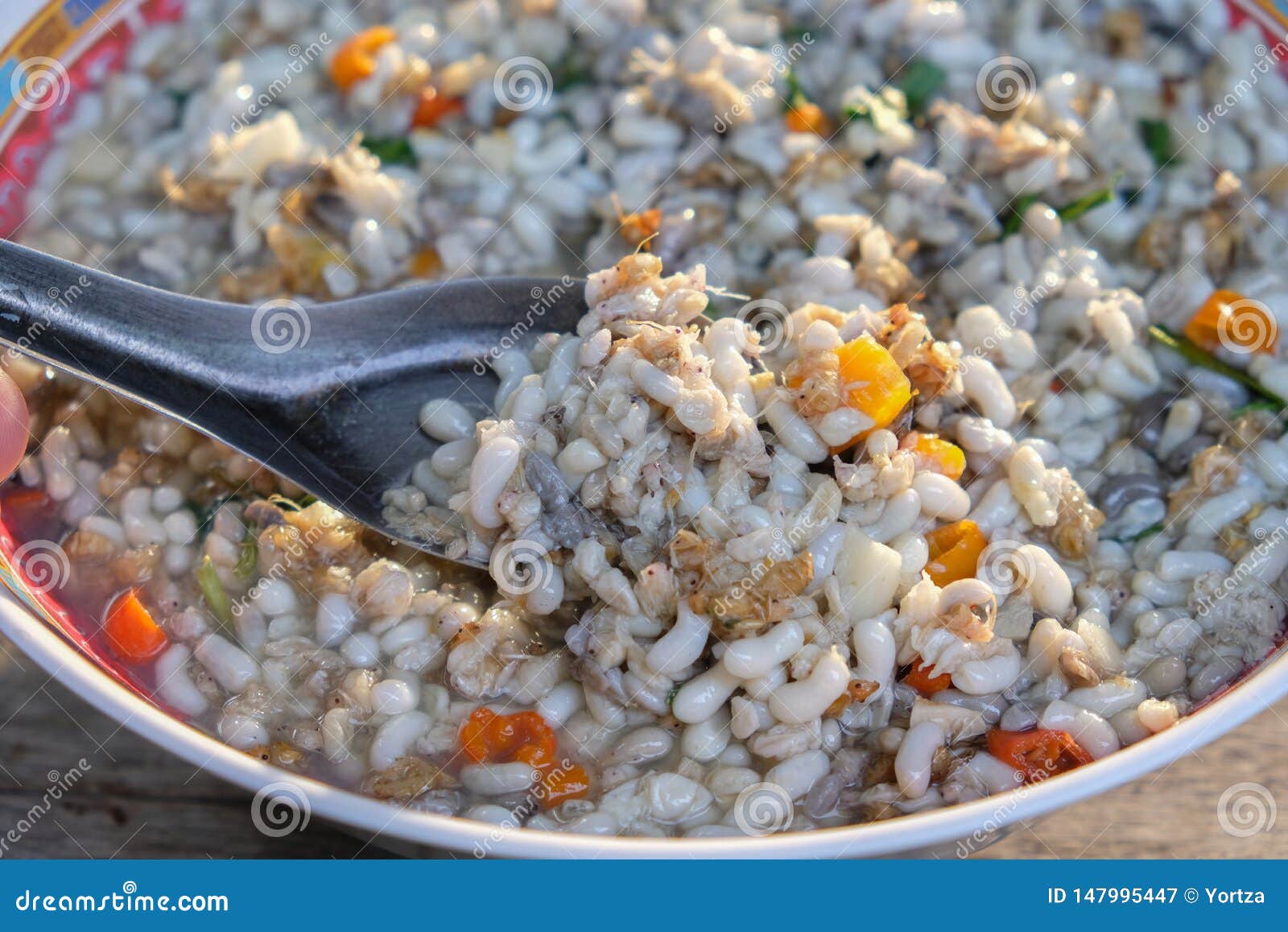 Ant Egg Fried in Plate on Wood Stock Image - Image of ants, healthy ...
