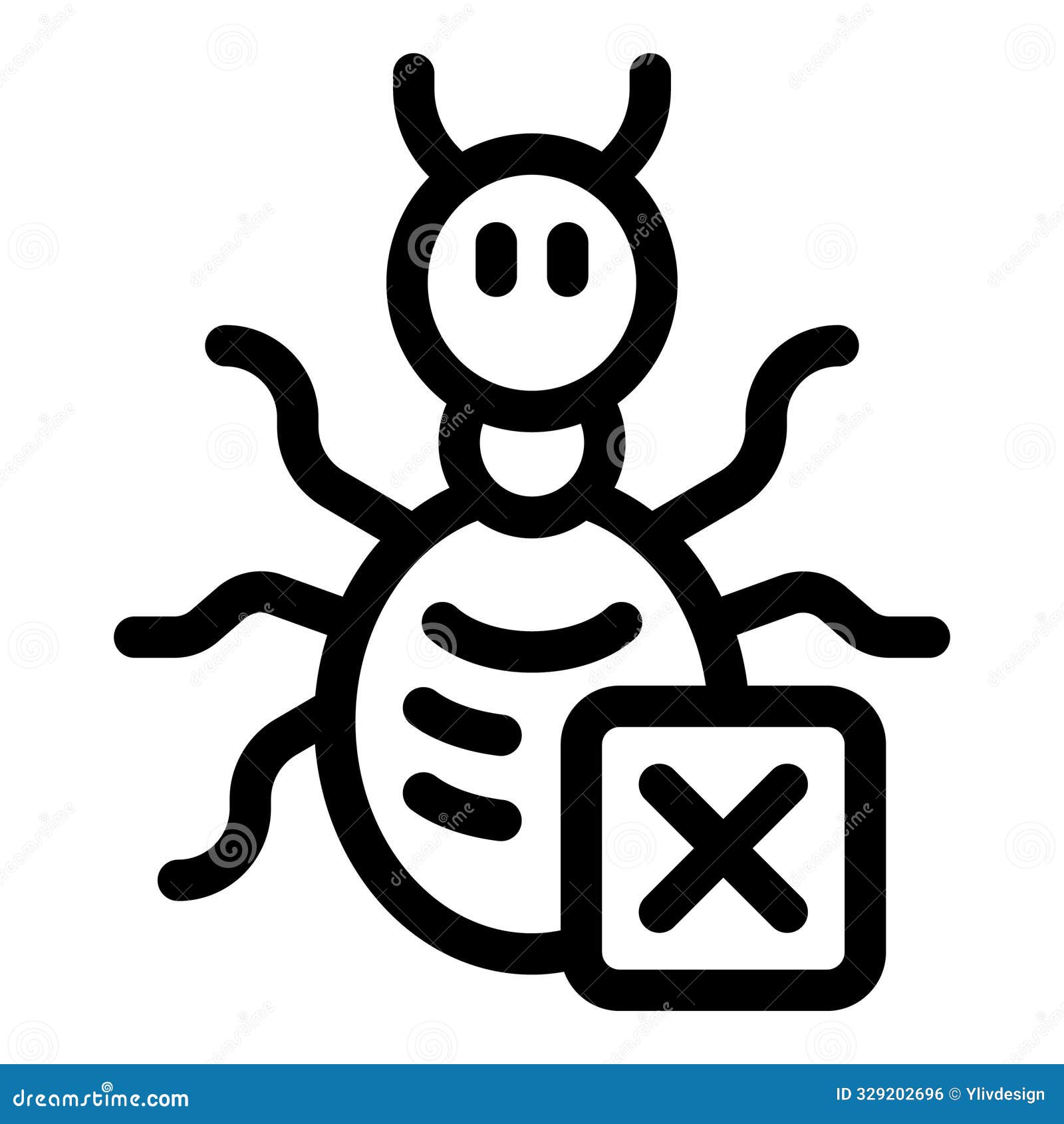 Ant Extermination With Cross Sign Showing Pest Control Vector ...