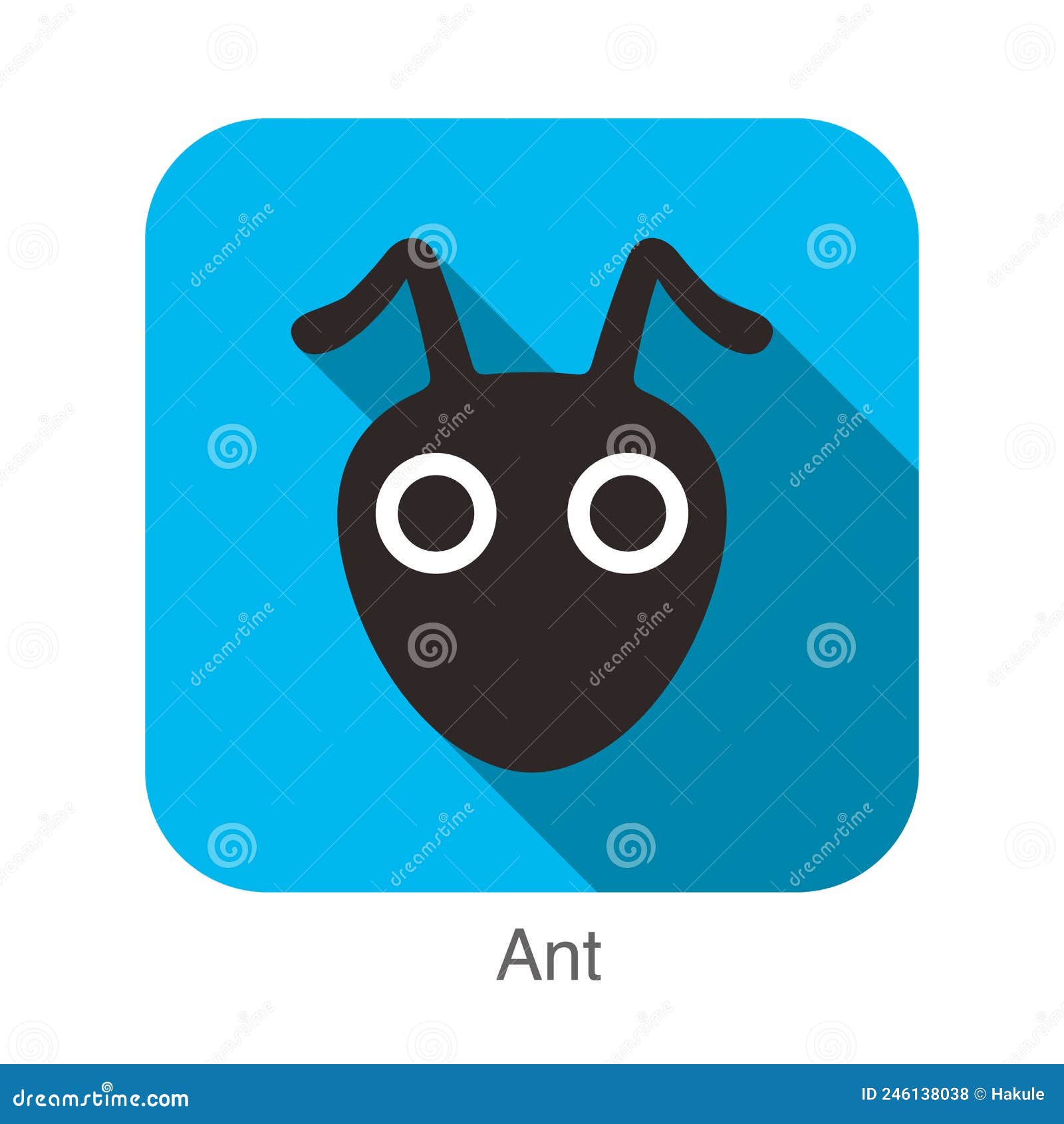 Ant face flat design stock vector. Illustration of single - 246138038