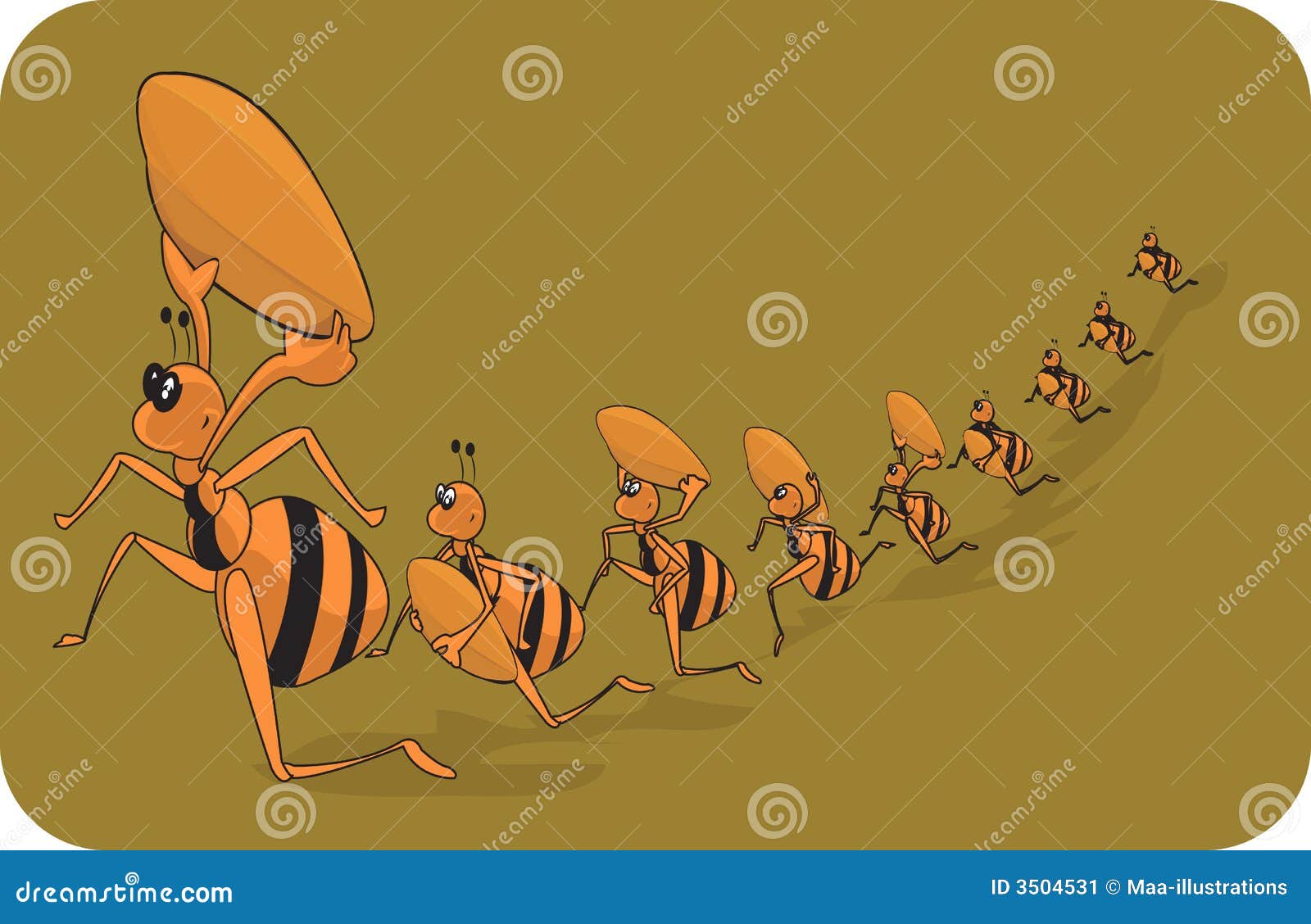 Ant family stock vector. Illustration of insect, stealing - 3504531