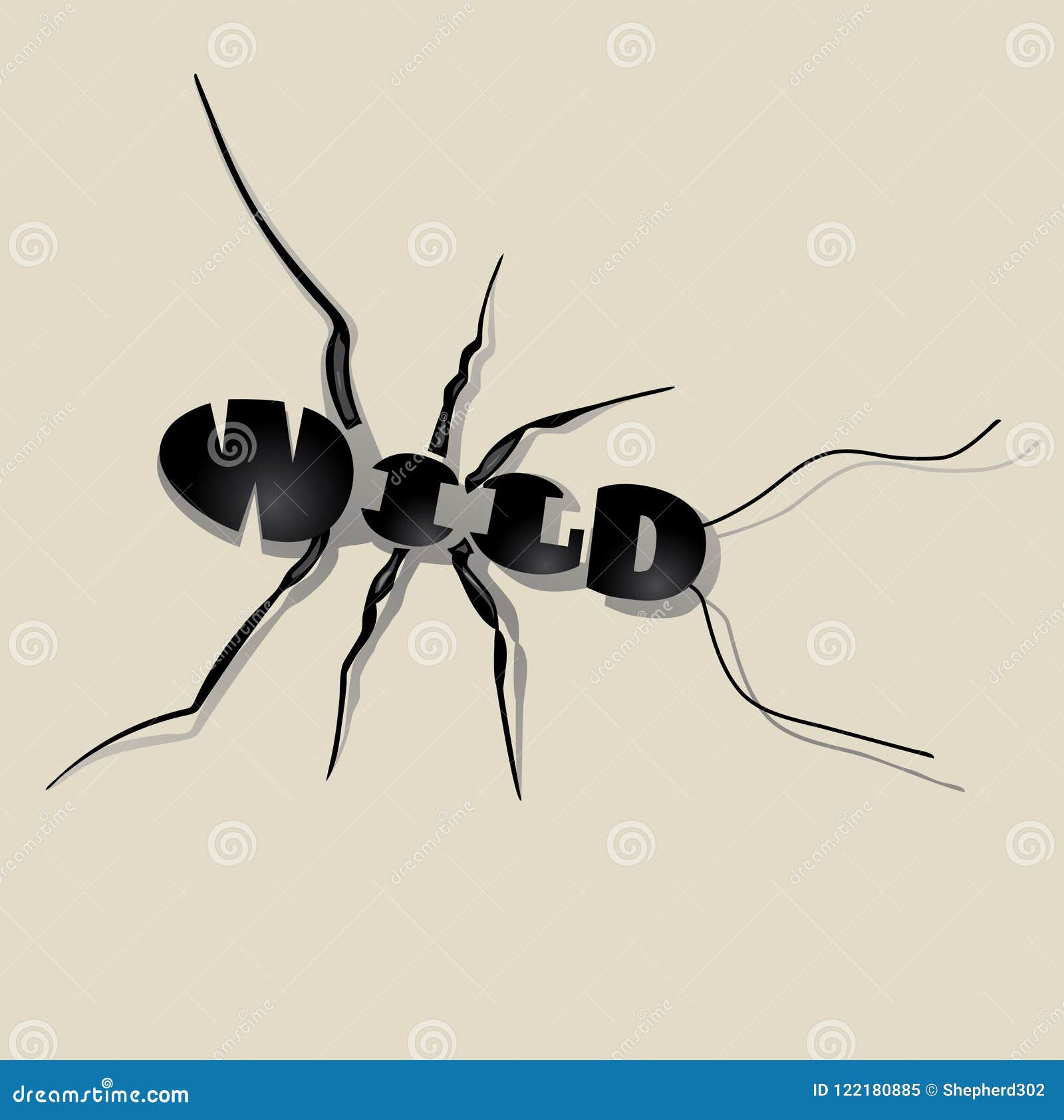 Ant, font composition stock vector. Illustration of element - 122180885
