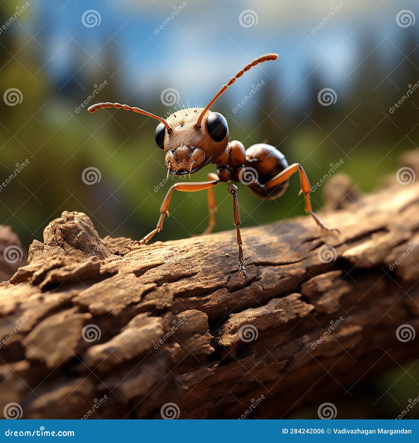 Ant on forest stock illustration. Illustration of ground - 284242006