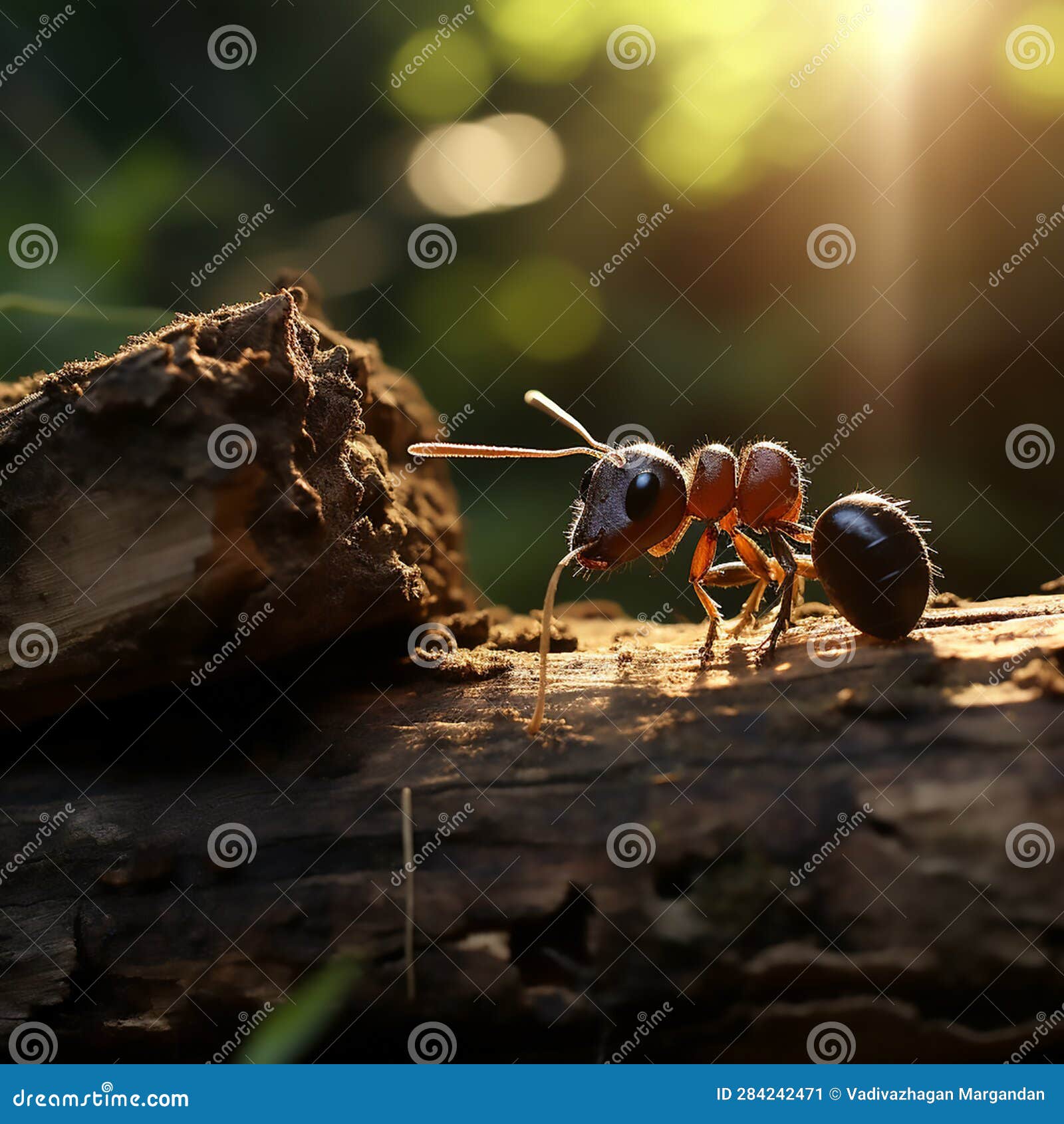 Ant on forest stock illustration. Illustration of beetle - 284242471