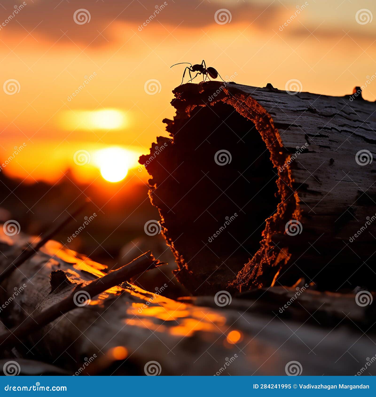 Ant on forest stock illustration. Illustration of generated - 284241995