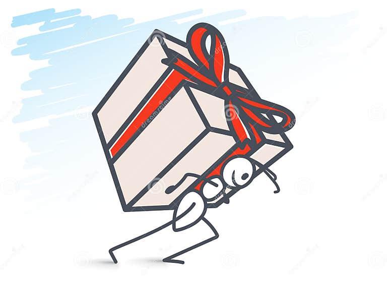 Ant and gift box stock vector. Illustration of insect - 83915816