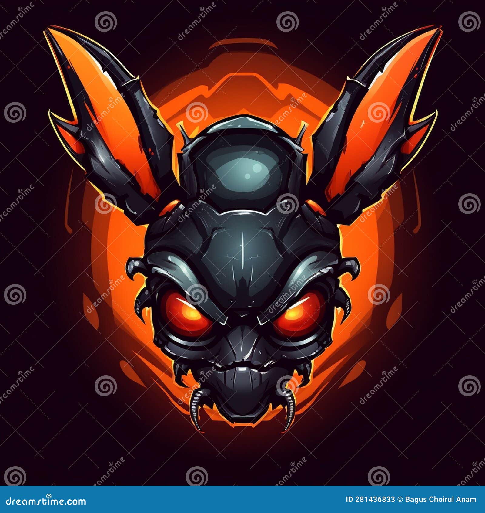 Ant head gaming logo stock illustration. Illustration of animal - 281436833