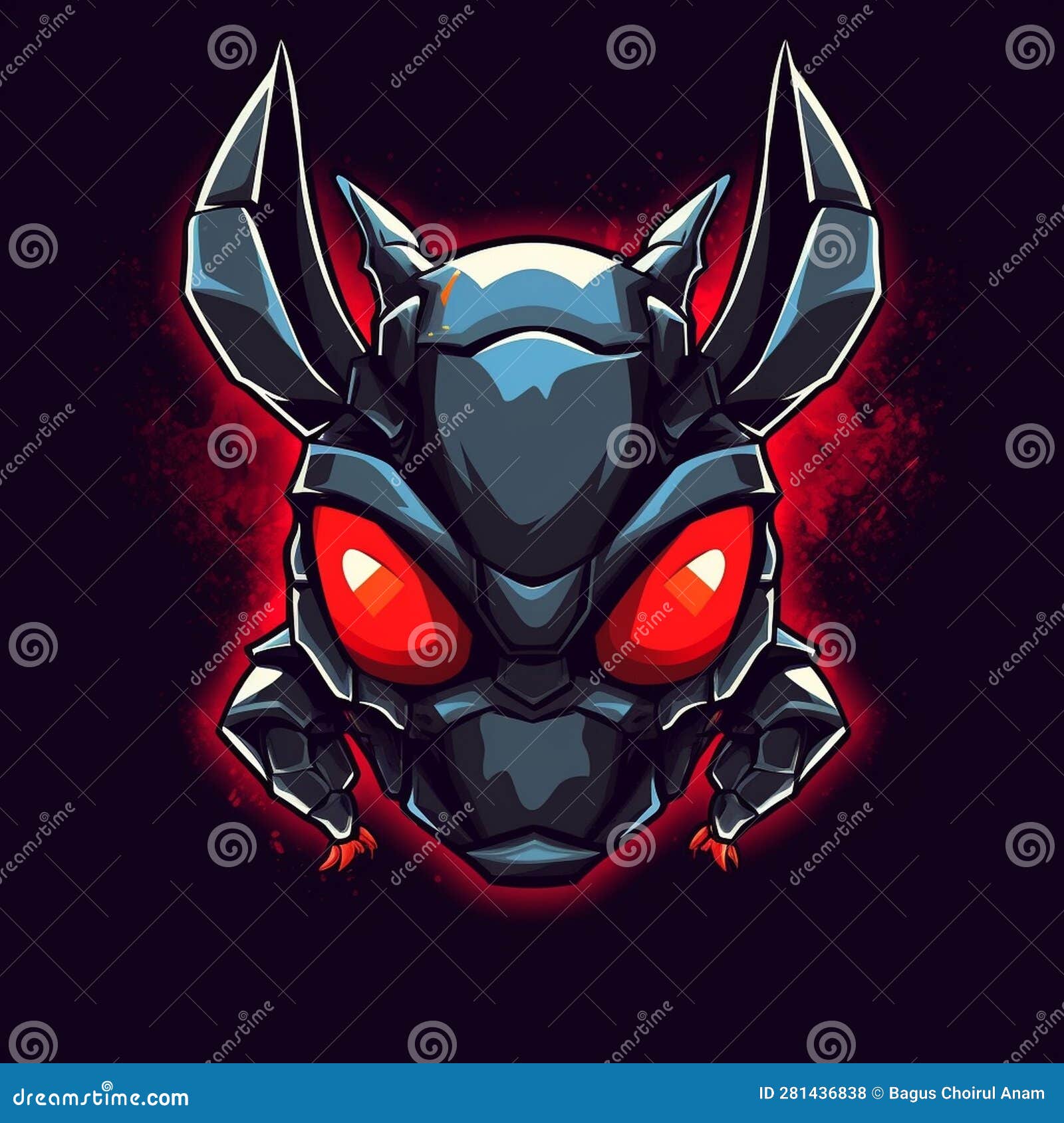 Ant head gaming logo stock illustration. Illustration of insect - 281436838