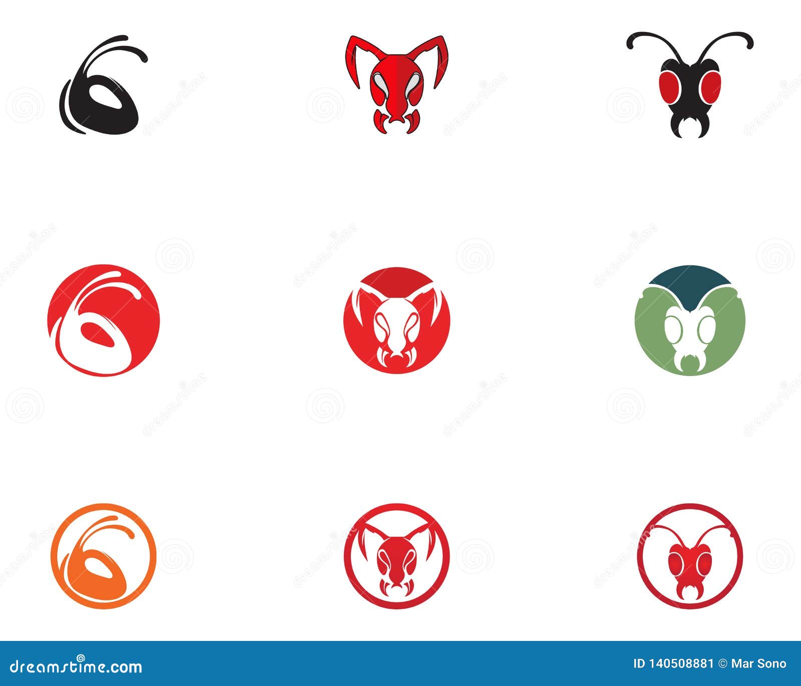 Ant Head Logo Template Vector Illustration Stock Illustration ...