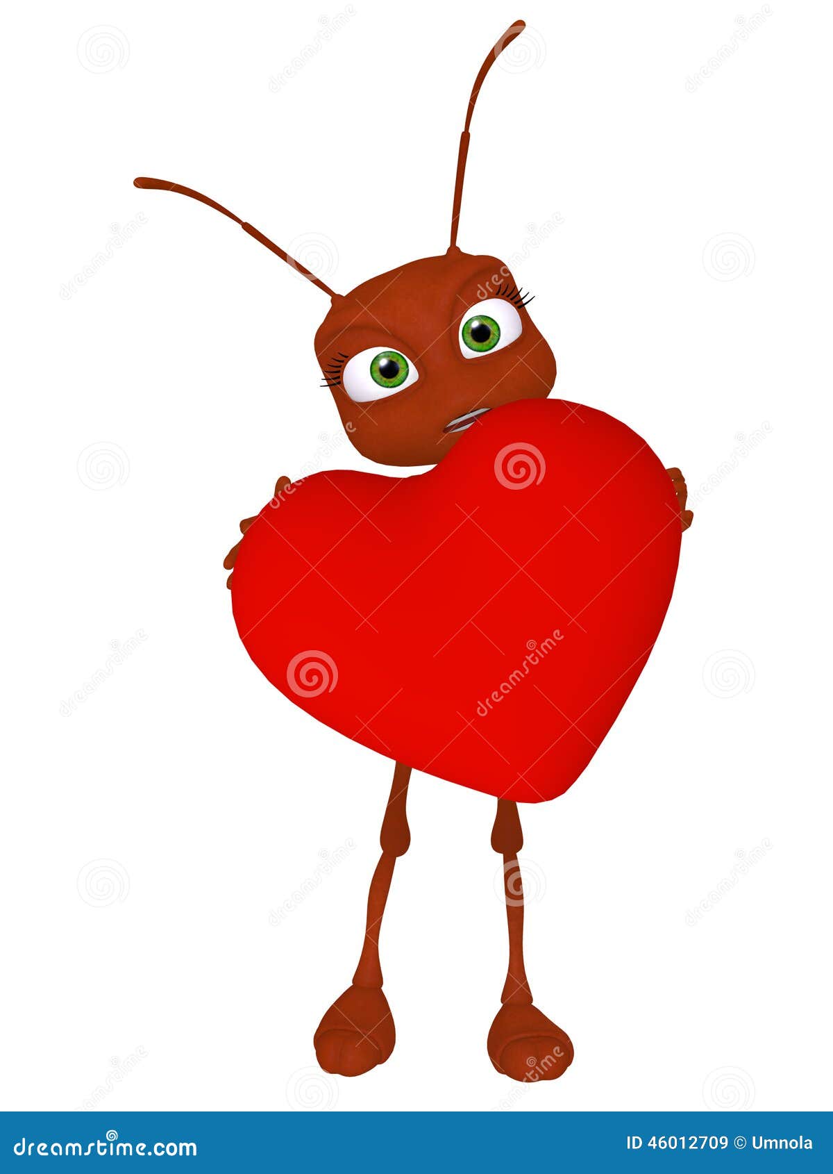 Ant with a heart stock illustration. Illustration of valentine - 46012709