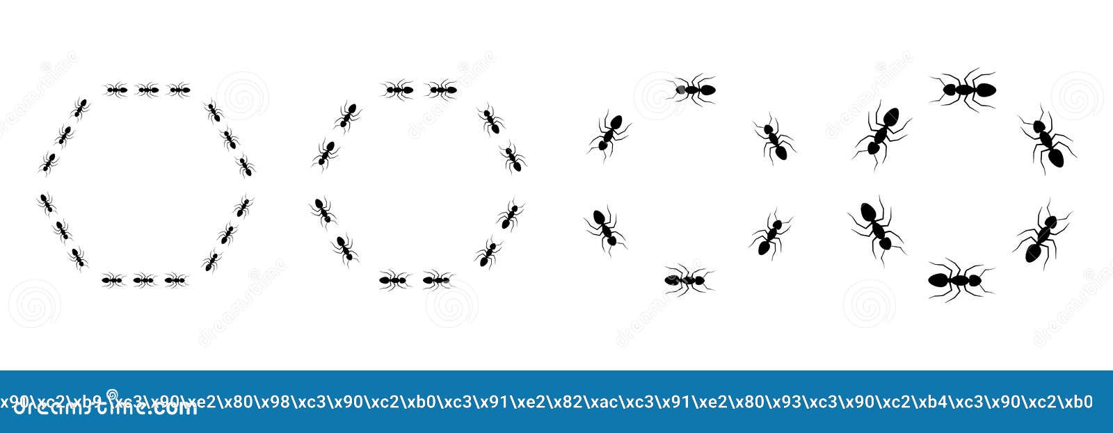 Ant Hexagonal Frame Trail Set Stock Illustration - Illustration of ...