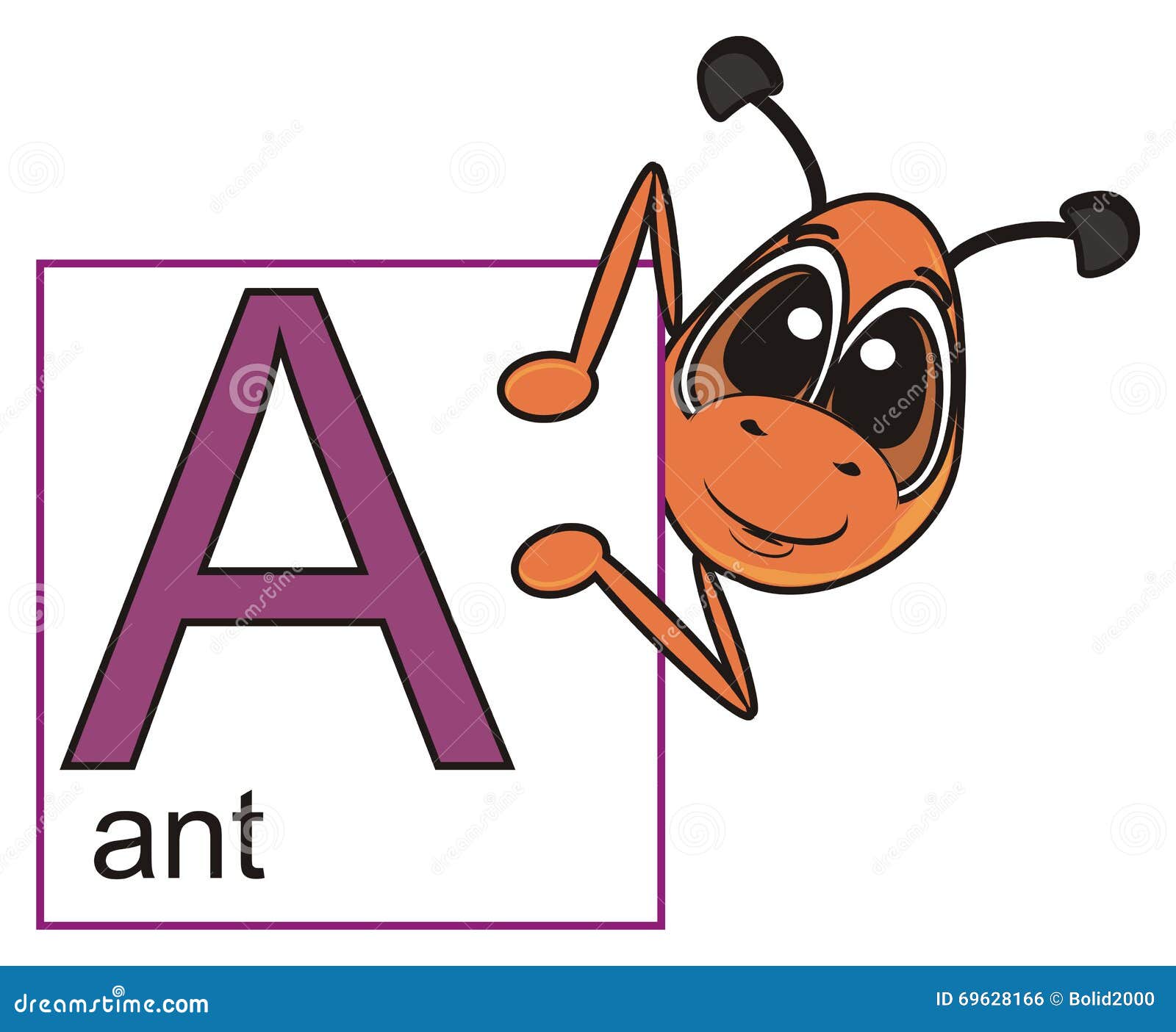 Ant Holding a Sign with the Letter a Stock Illustration - Illustration ...