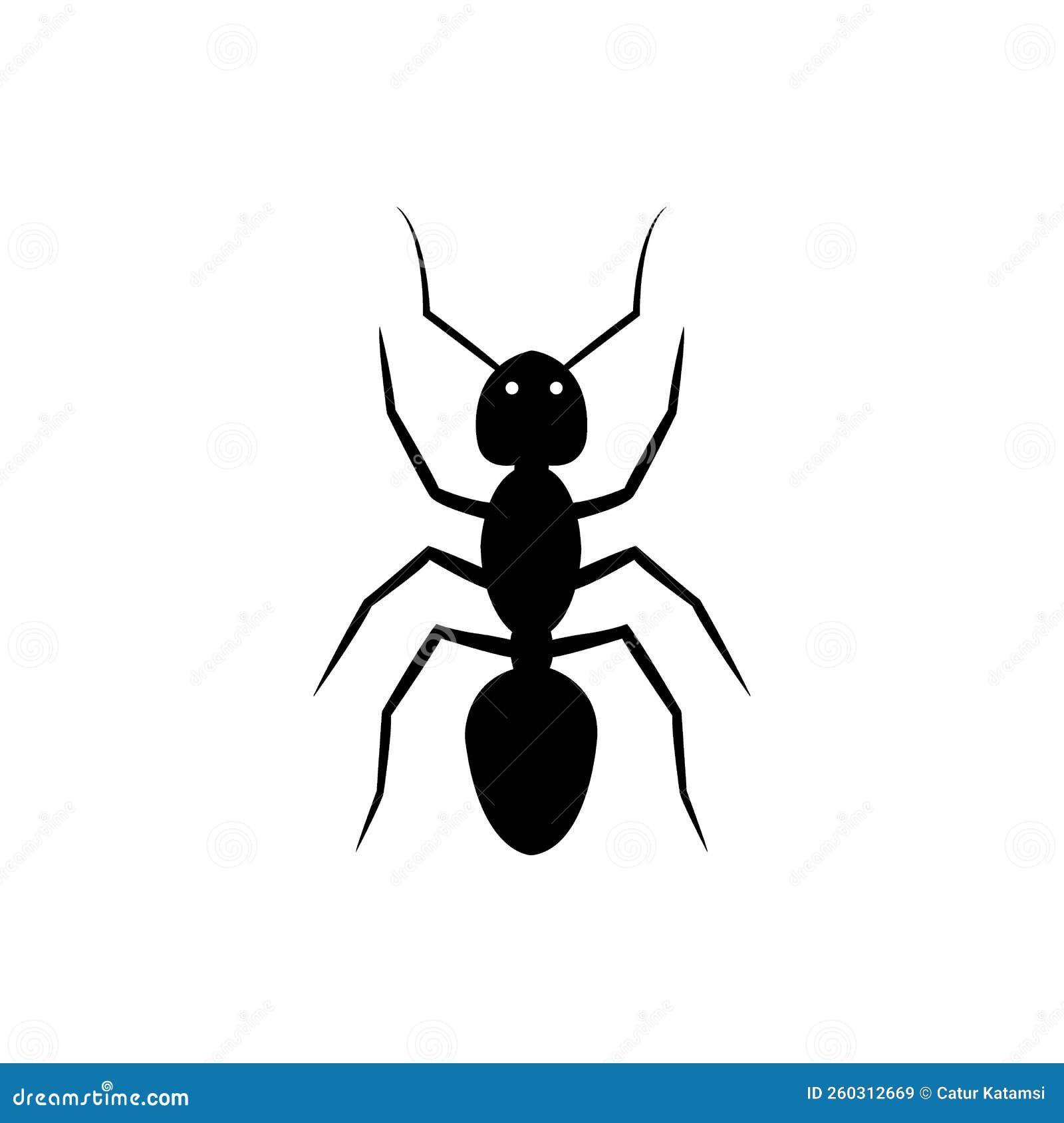 Ant icon logo vector stock illustration. Illustration of silhouette ...