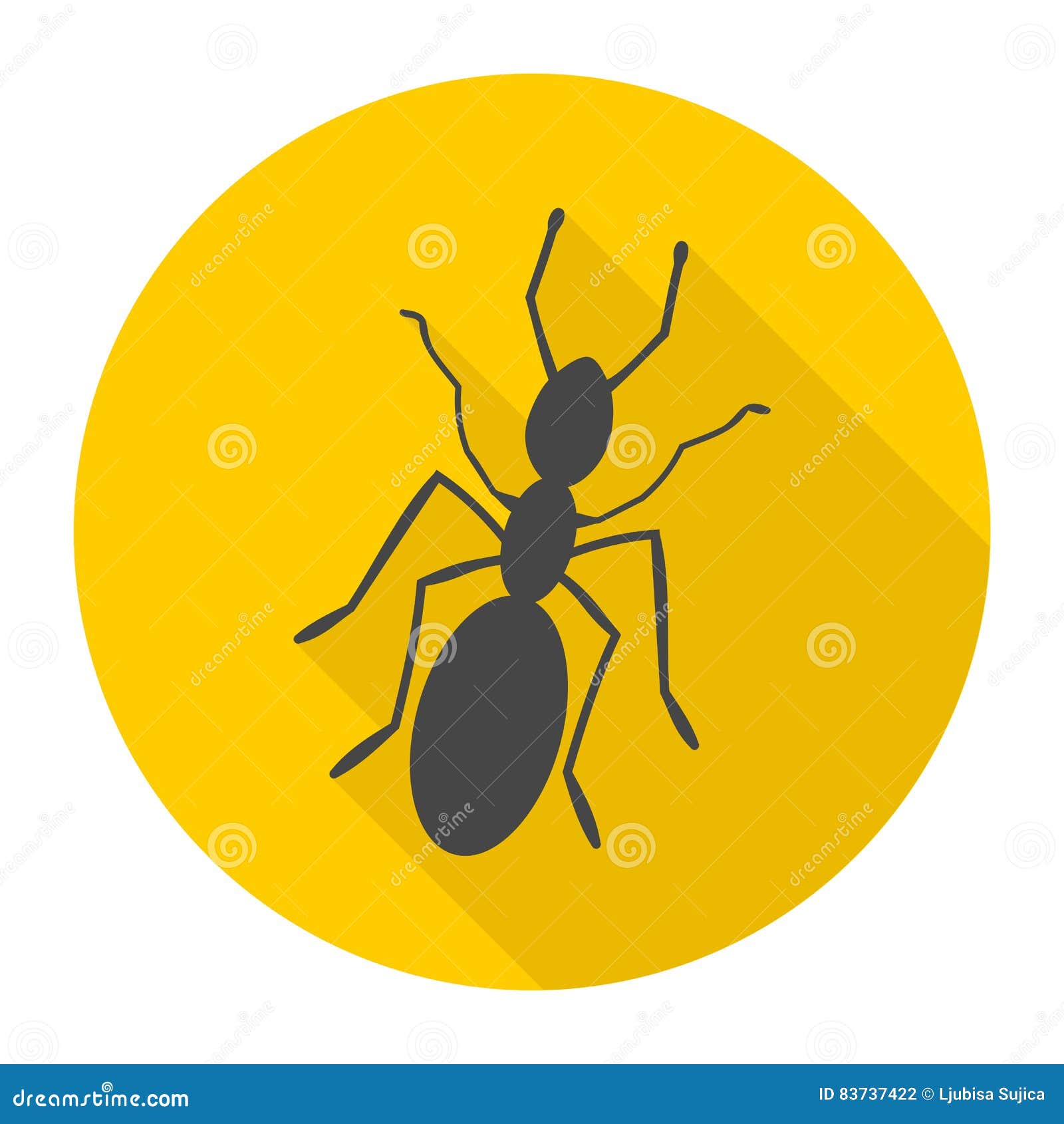 Ant icon with long shadow stock vector. Illustration of business - 83737422