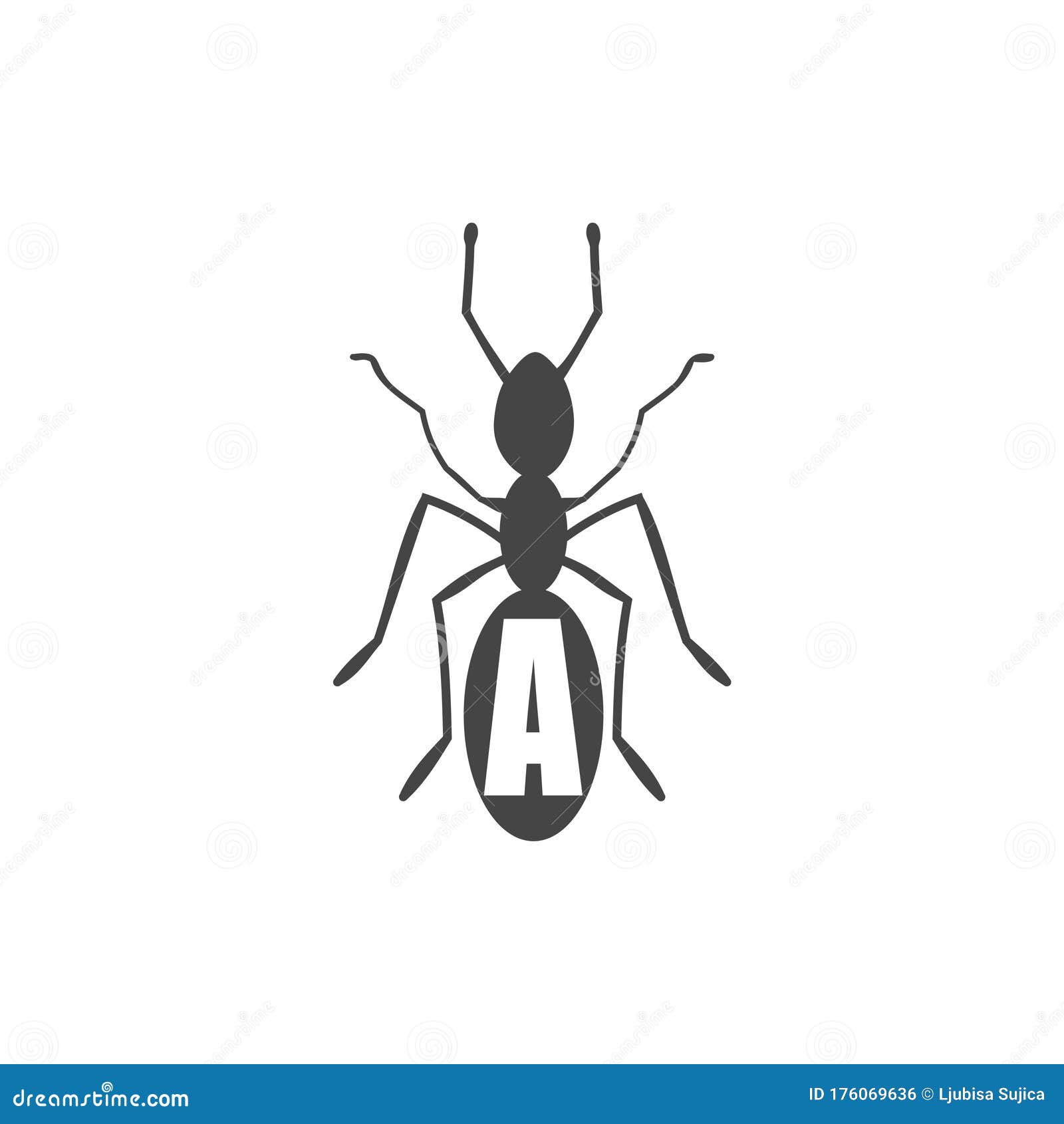 Ant Icon in Modern Flat Style for Web Isolated on White Background ...